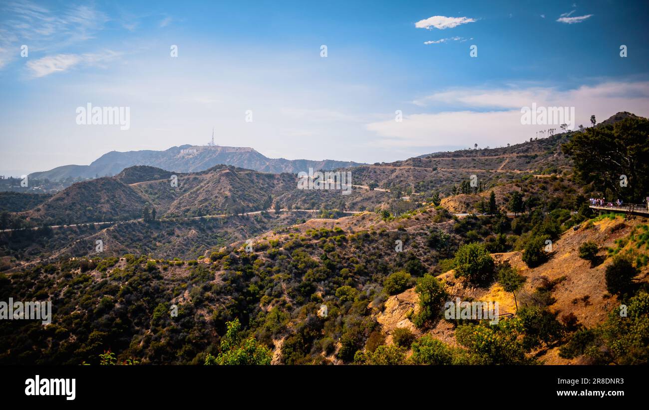 Hollywood Hills from Griffith observatory. Mountain View Stock Photo ...