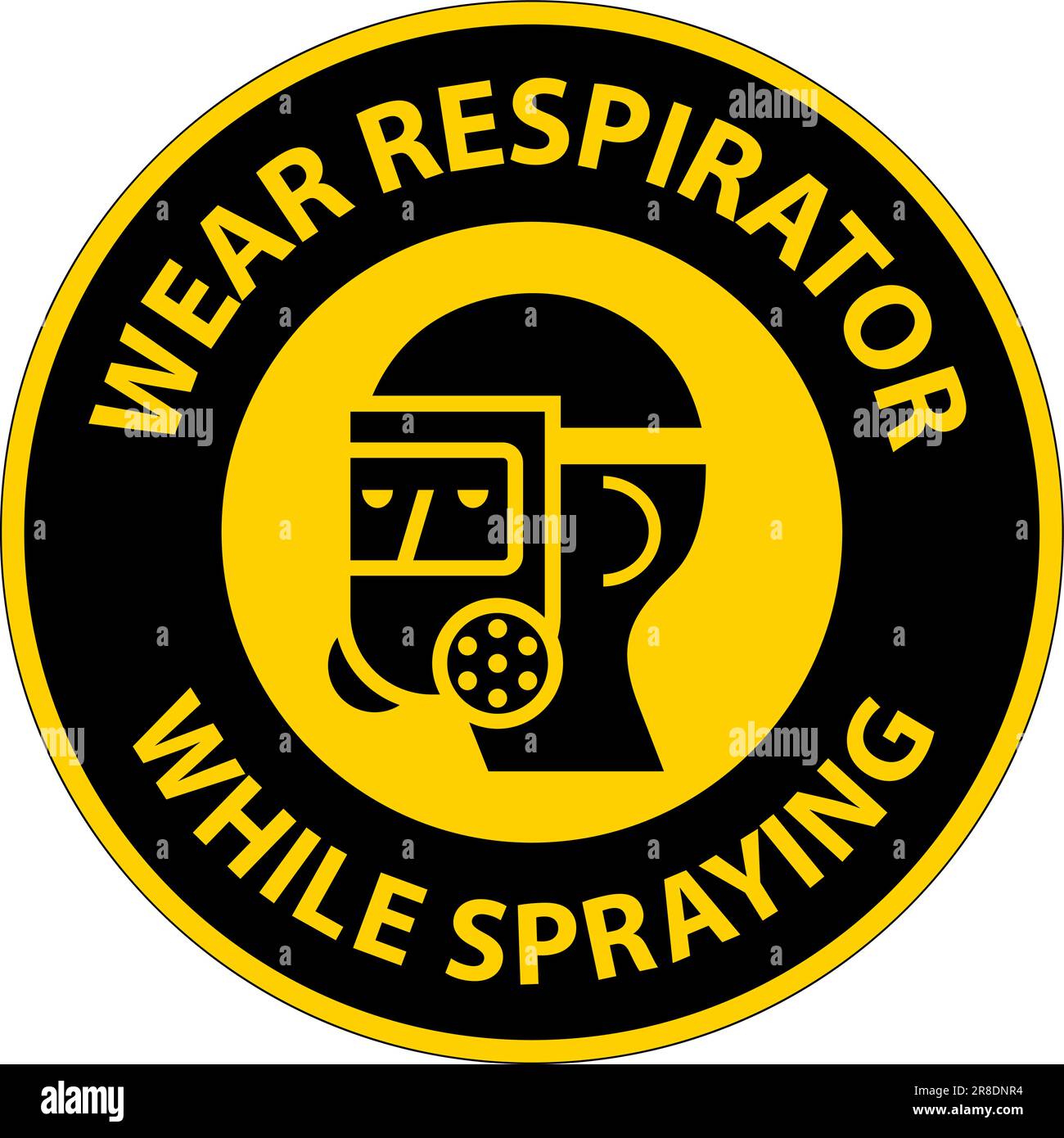Caution Wear Respirator While Spraying Sign With Symbol Stock Vector ...