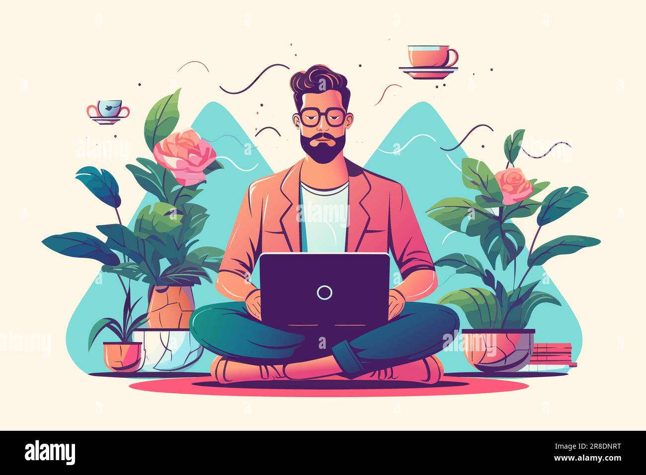 Relaxed remote landscape Stock Vector Images - Alamy