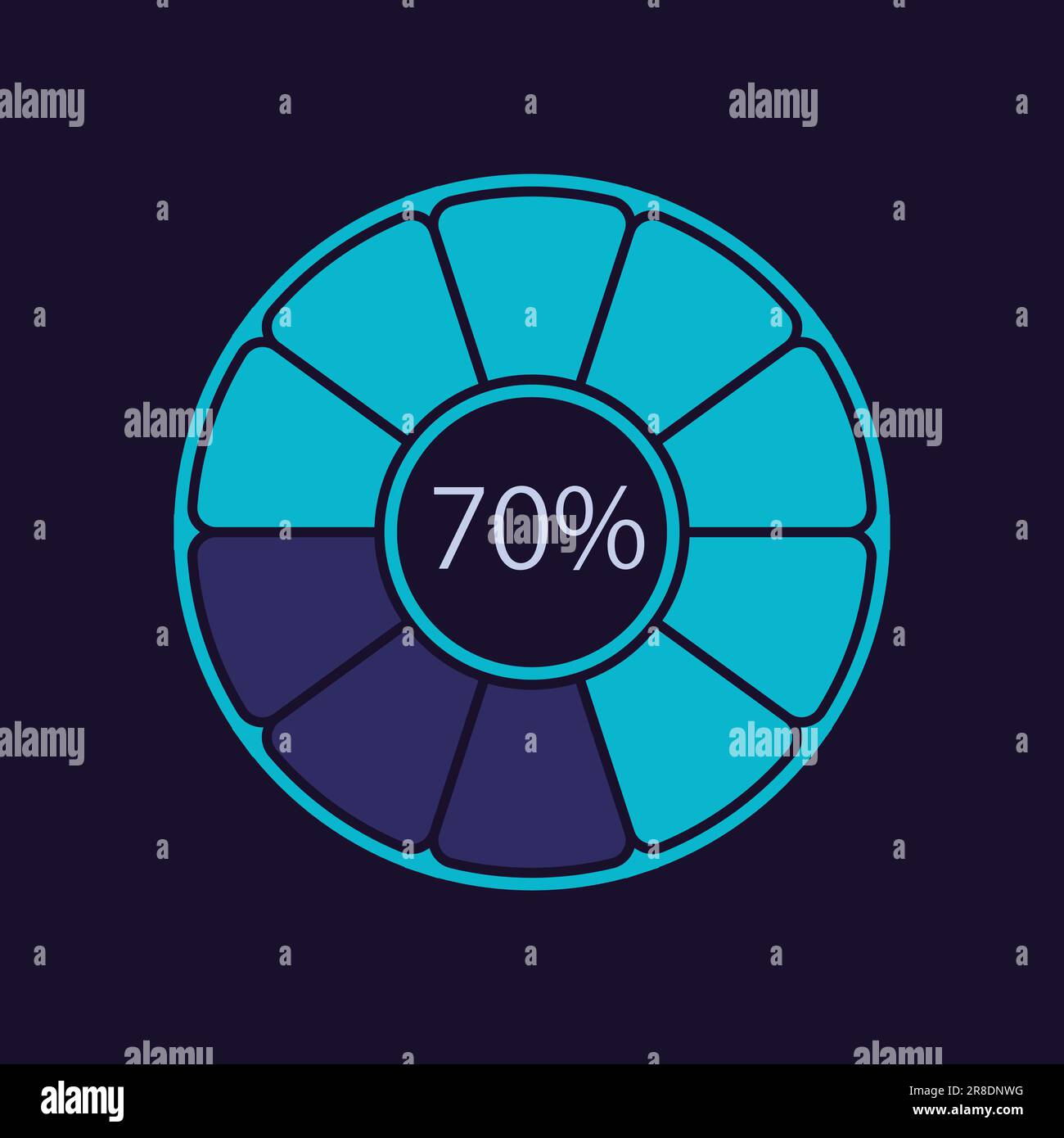 Progress donut infographic chart design template for dark theme Stock ...