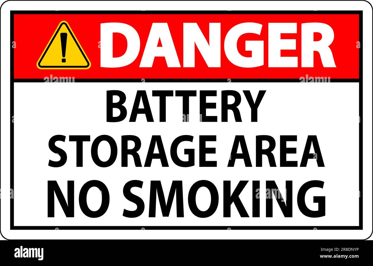 Danger Sign Battery Storage Area No Smoking Stock Vector Image & Art ...