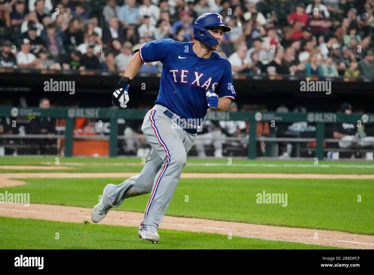 Texas Rangers' Corey Seager runs after hitting a two-run double against ...