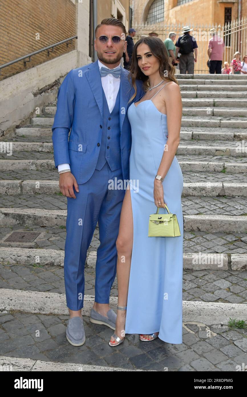 Rome, Italy. 20th June, 2023. Ciro Immobile (l) and Jessica Melena (r ...