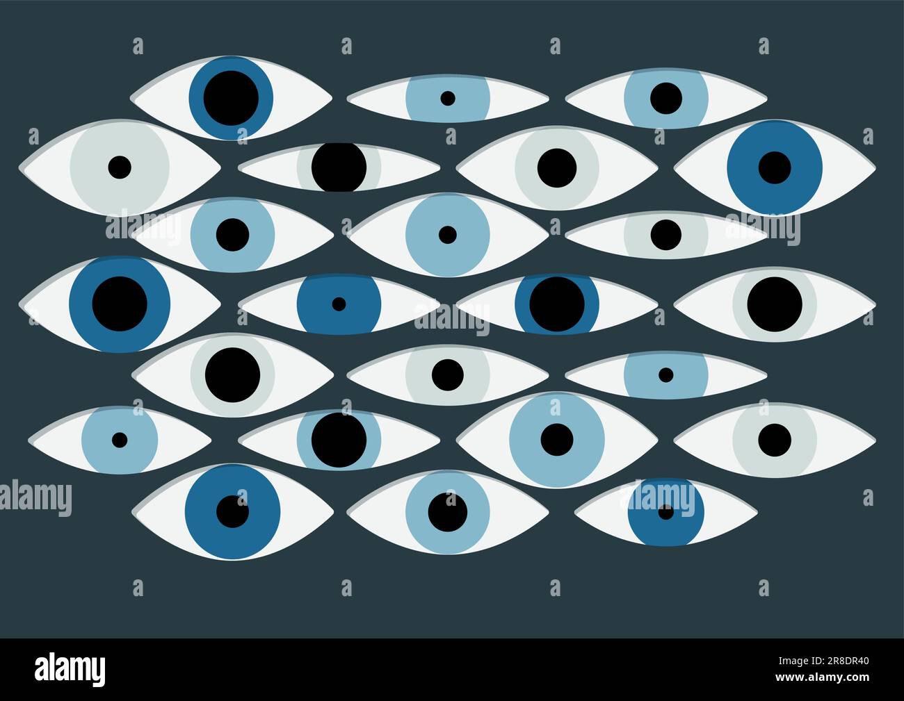 Eye pattern and background. Vector eyes of different ethnicity and ...