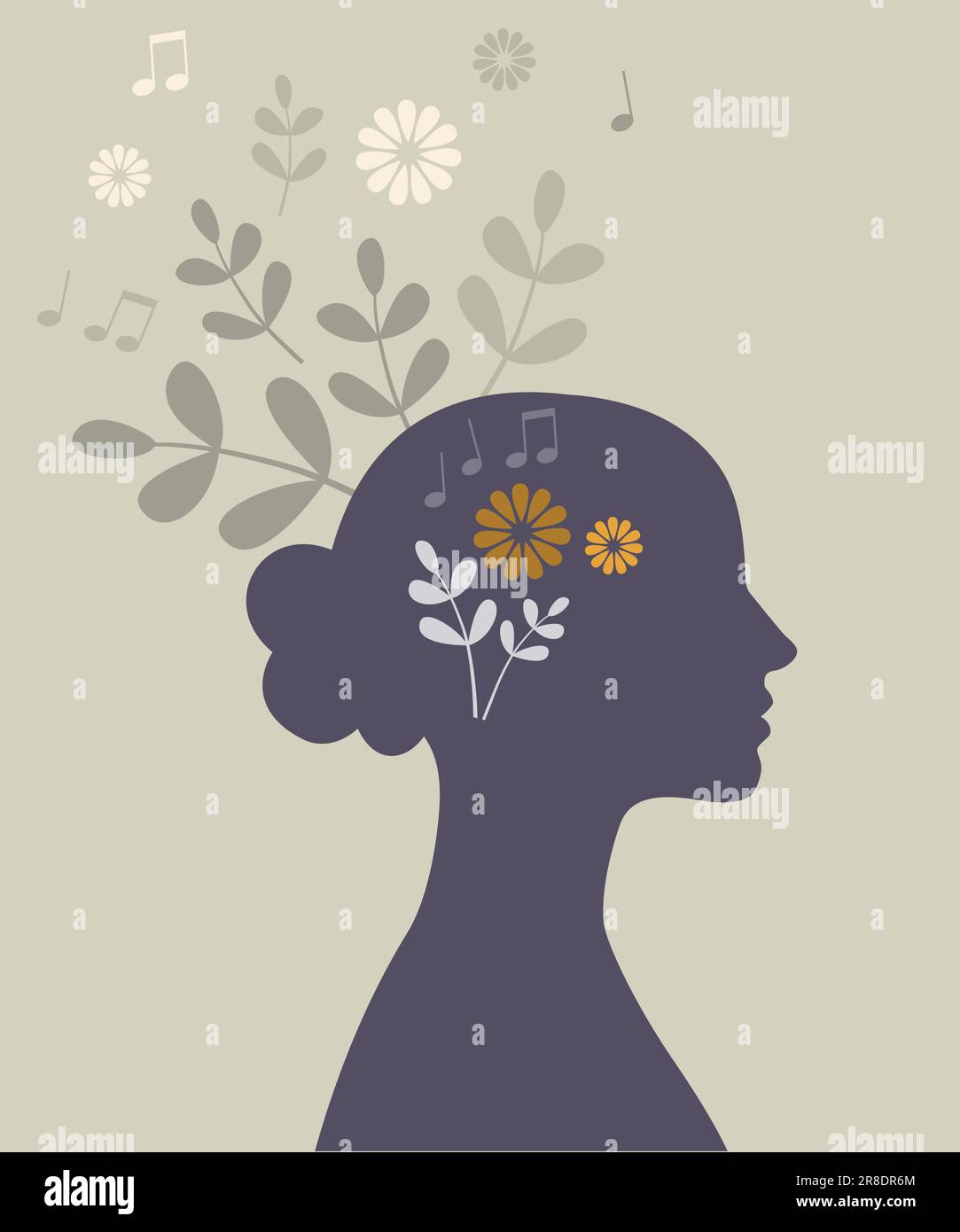 Human mind concept illustration. Neurodiversity, creativity ...