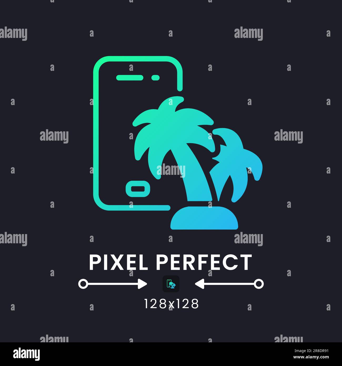 Travel app blue solid gradient desktop icon on black Stock Vector Image & Art - Alamy