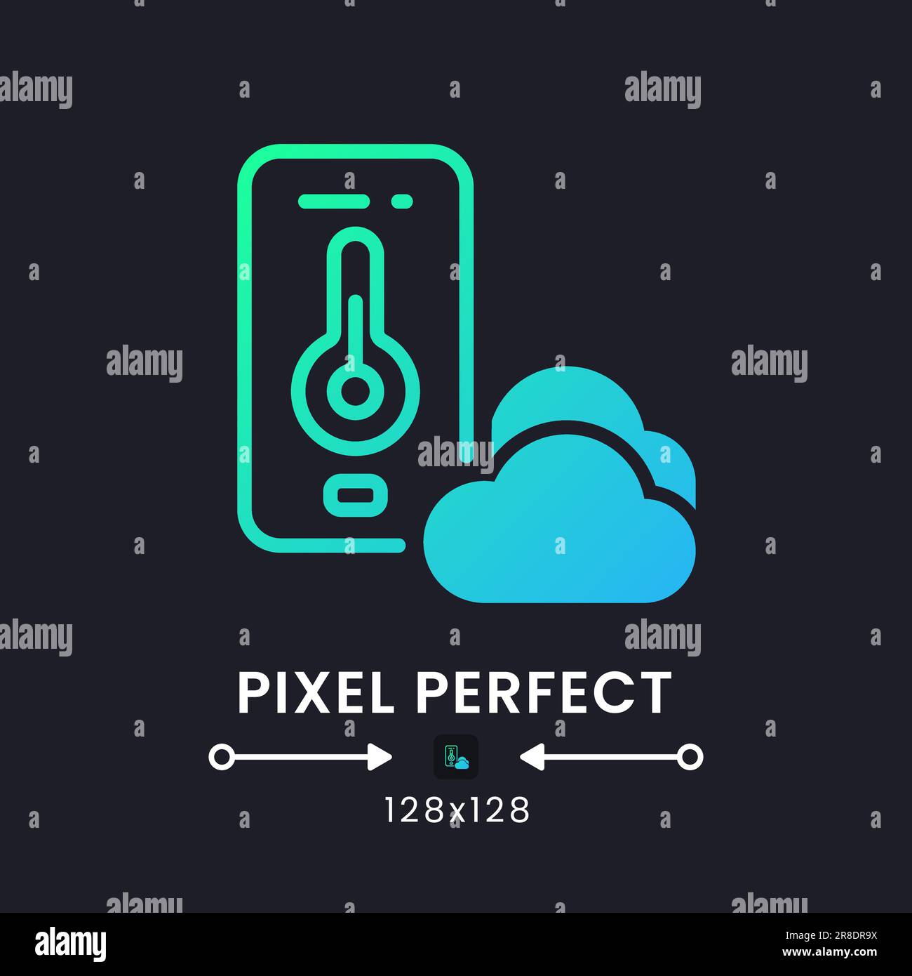 Weather app blue solid gradient desktop icon on black Stock Vector ...