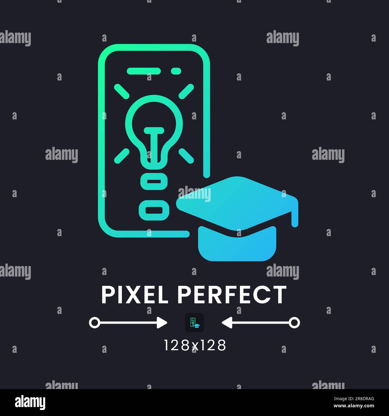 Education app blue solid gradient desktop icon on black Stock Vector Image & Art - Alamy