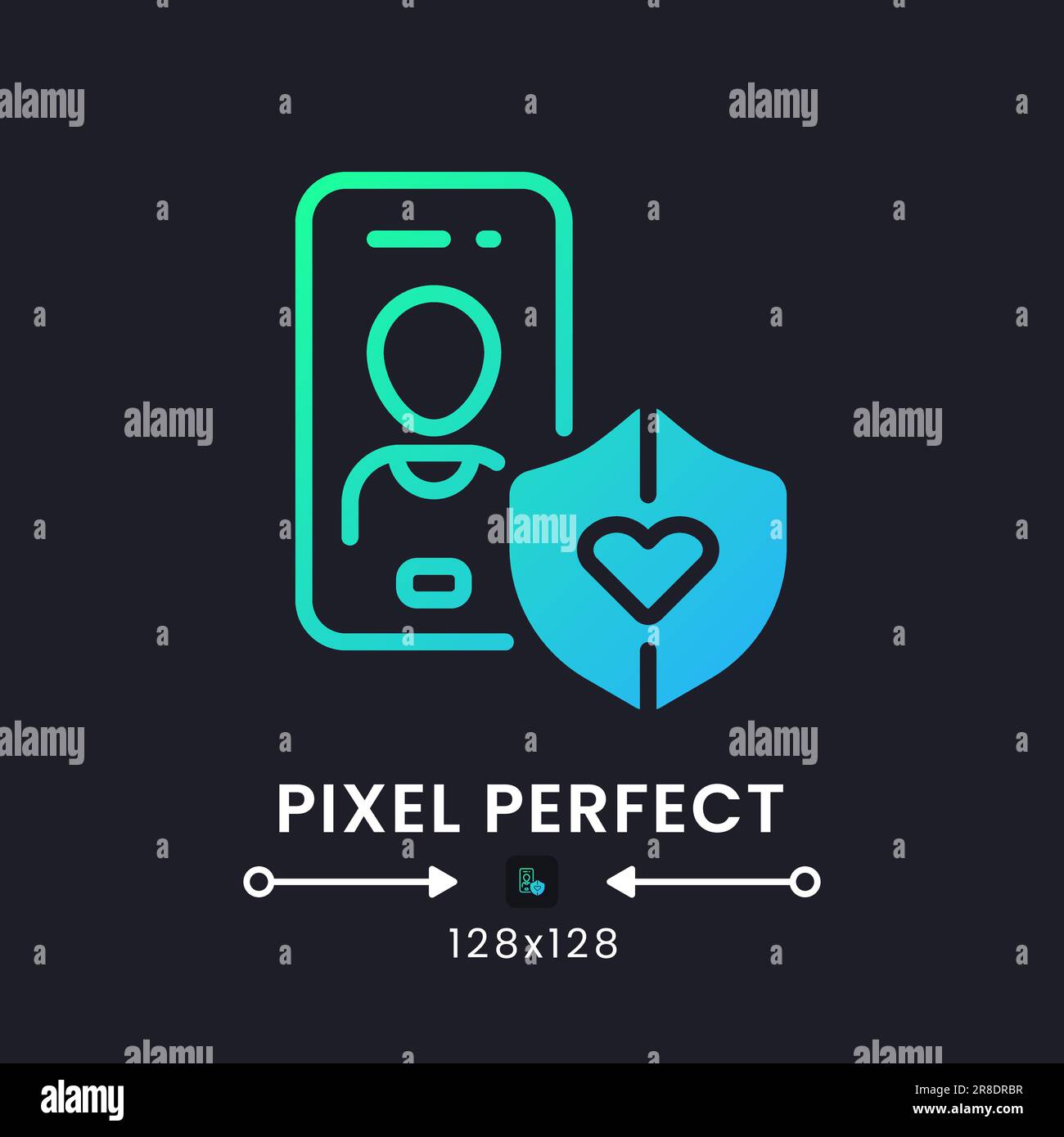 Personal Safety app blue solid gradient desktop icon on black Stock Vector Image & Art - Alamy