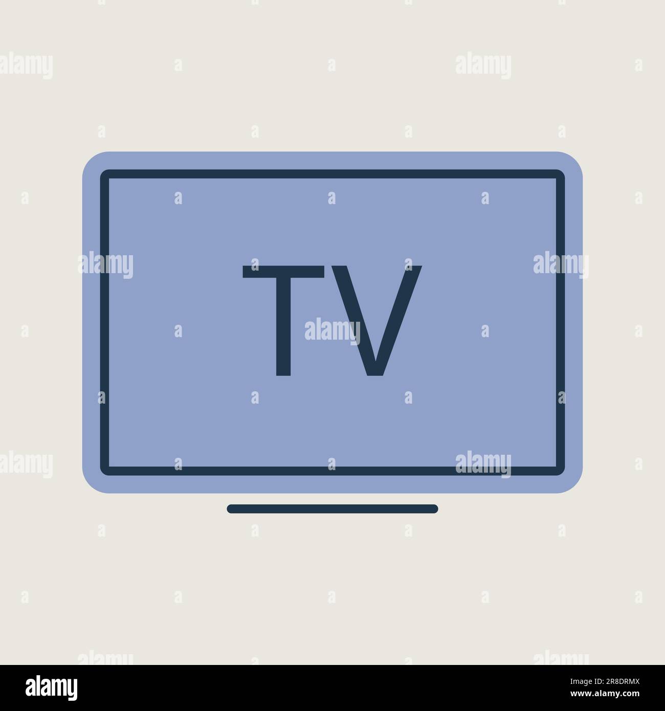 Smart TV flat vector isolated icon. Graph symbol for household electric ...