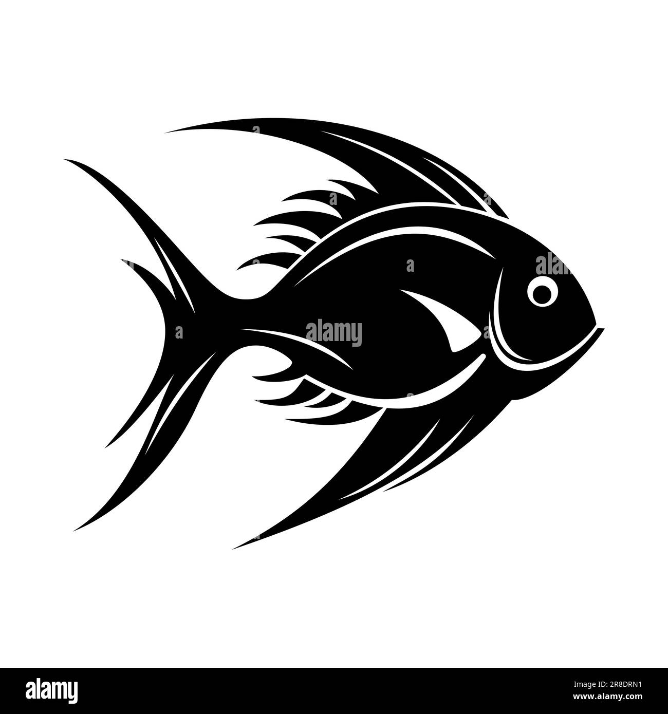 Fish icon. Black silhouette of fish. Vector illustration Stock Vector ...