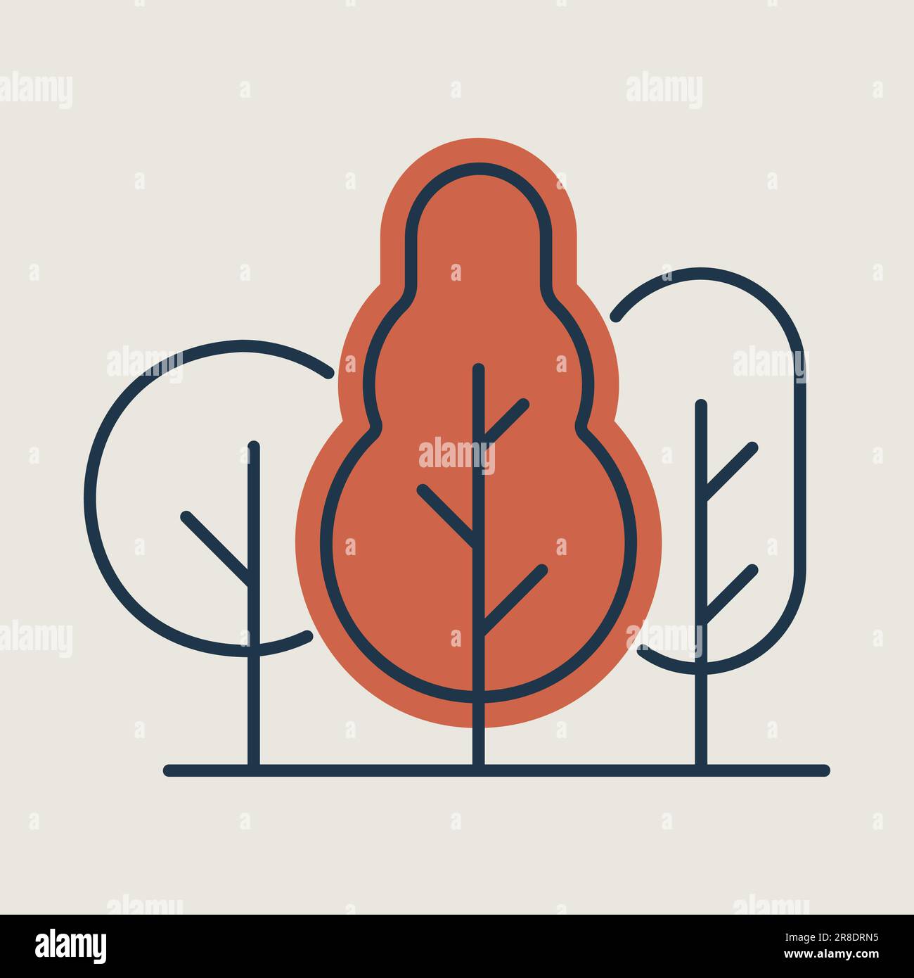 Deciduous forest vector isolated icon. Nature sign. Graph symbol for ...