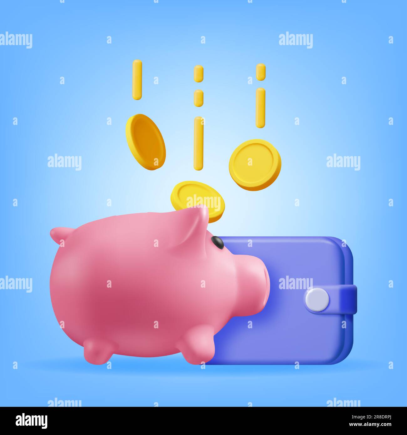 3d piggy bank coins Stock Vector Images - Alamy