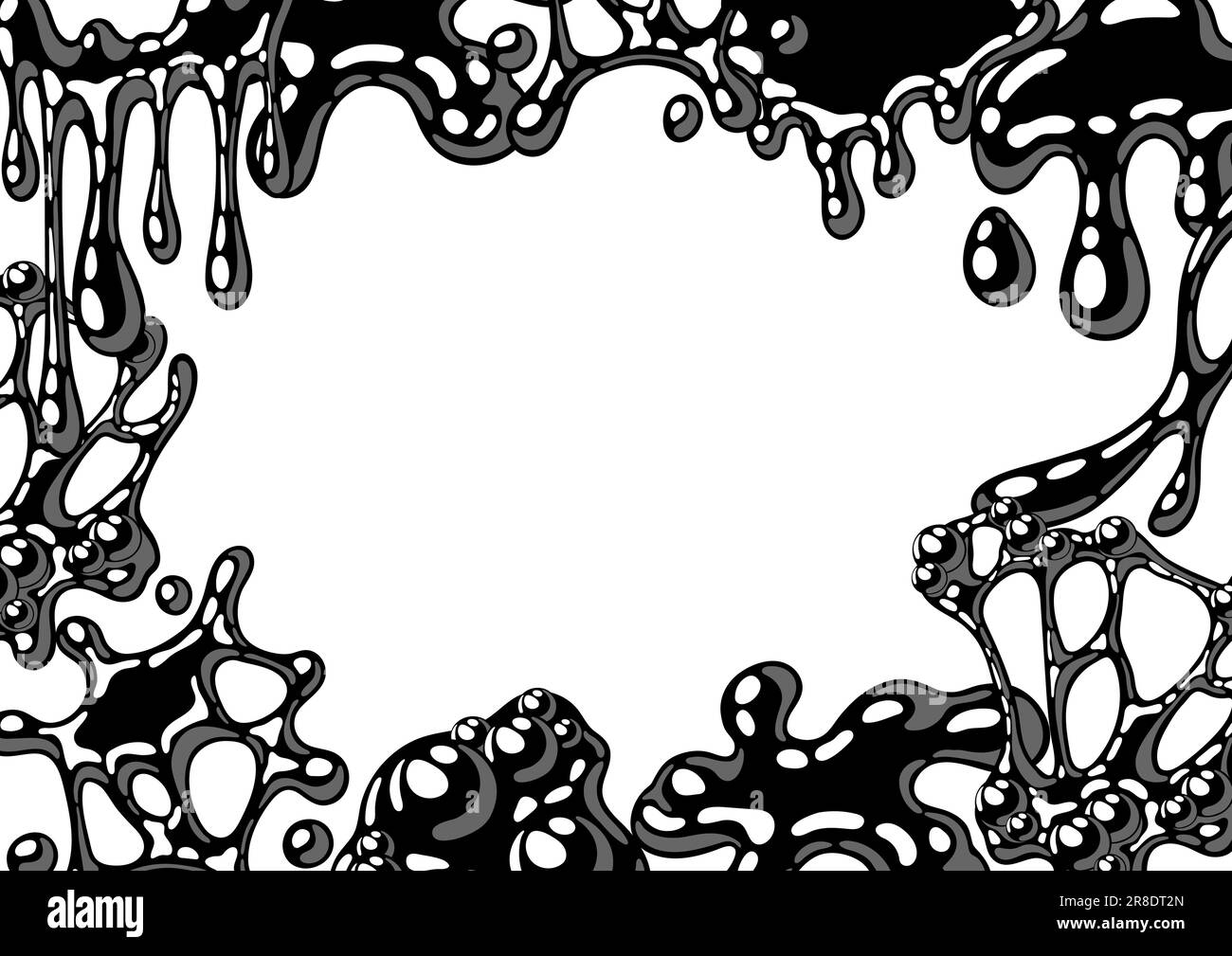 Blots and drips slime background. Toxic mucus smudges streaks and ...