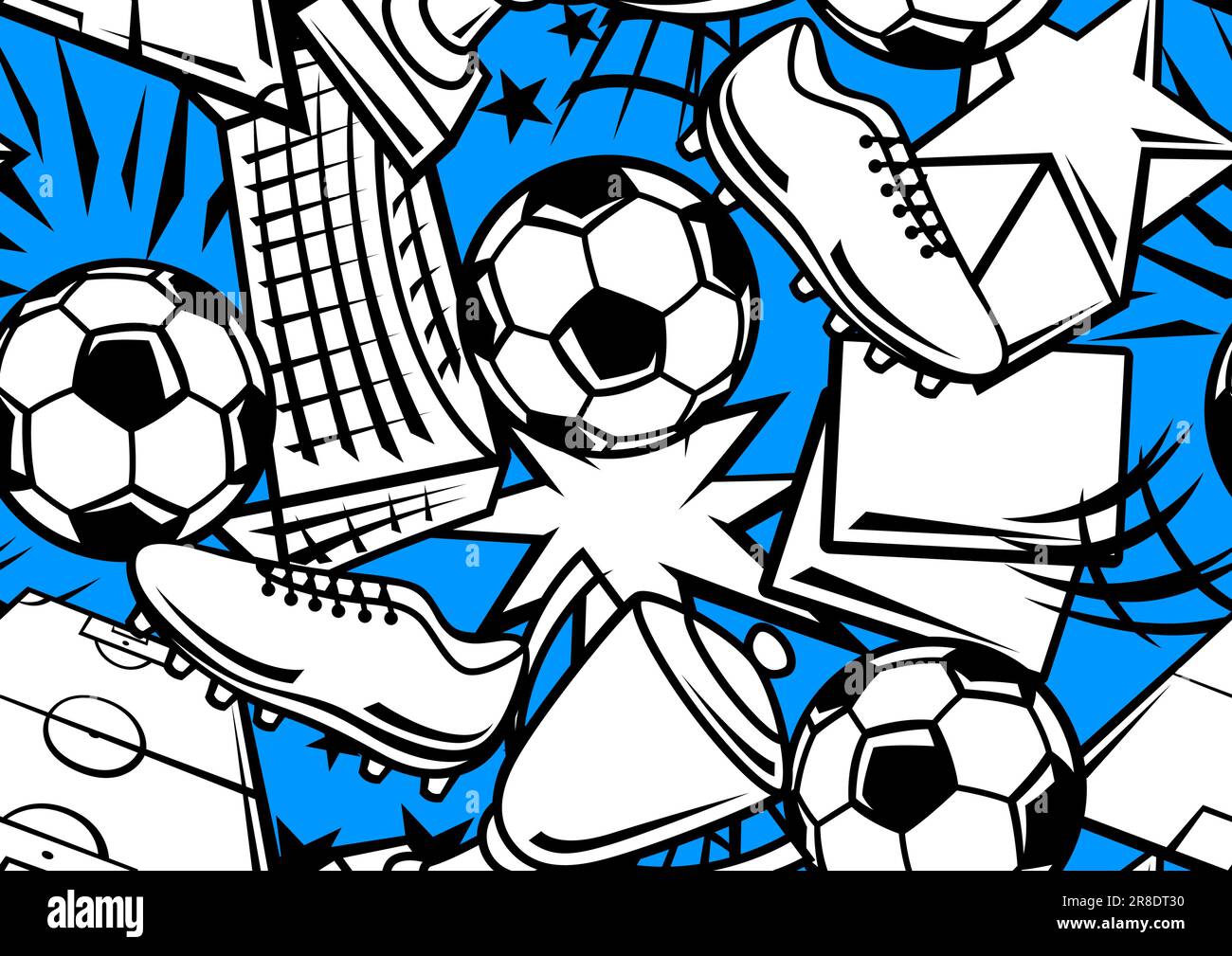 Pattern with soccer symbols. Football club illustration Stock Vector ...