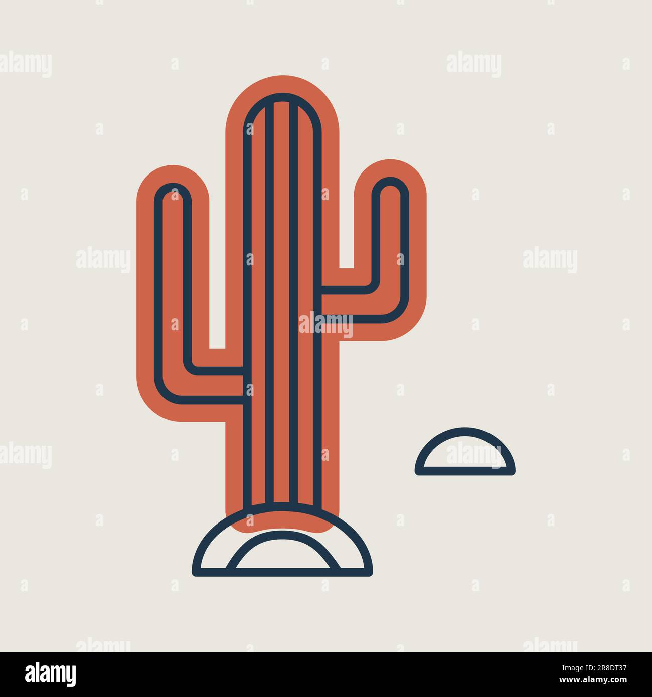 Desert cactus vector isolated icon. Nature sign. Graph symbol for ...