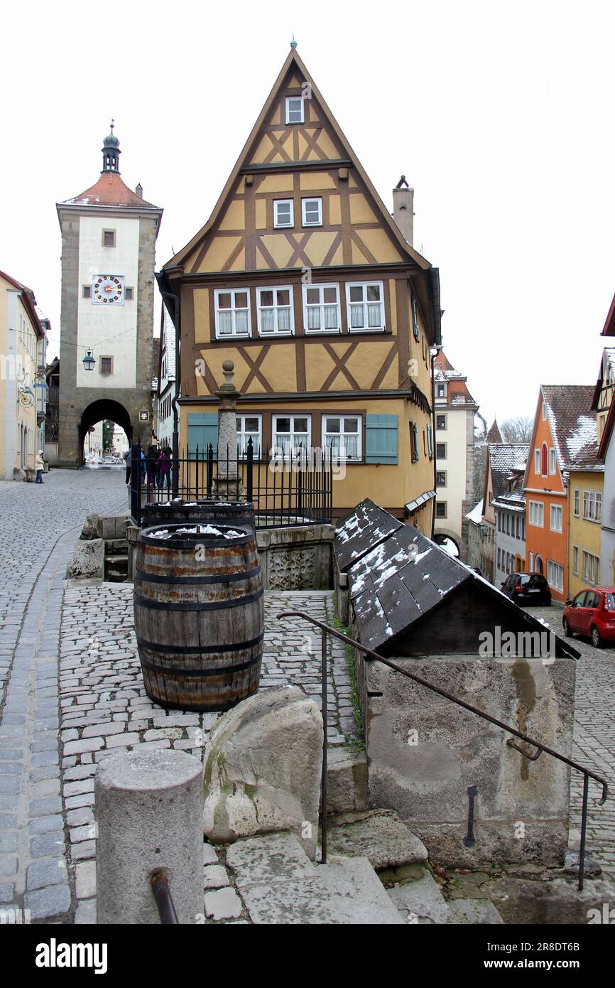 Landmark spot in the old town, view on snowless winter afternoon ...