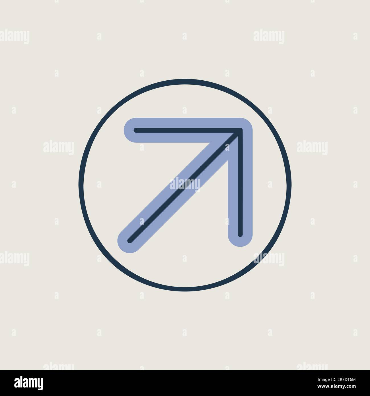 Arrow right top vector isolated icon. Navigation sign. Graph symbol for ...