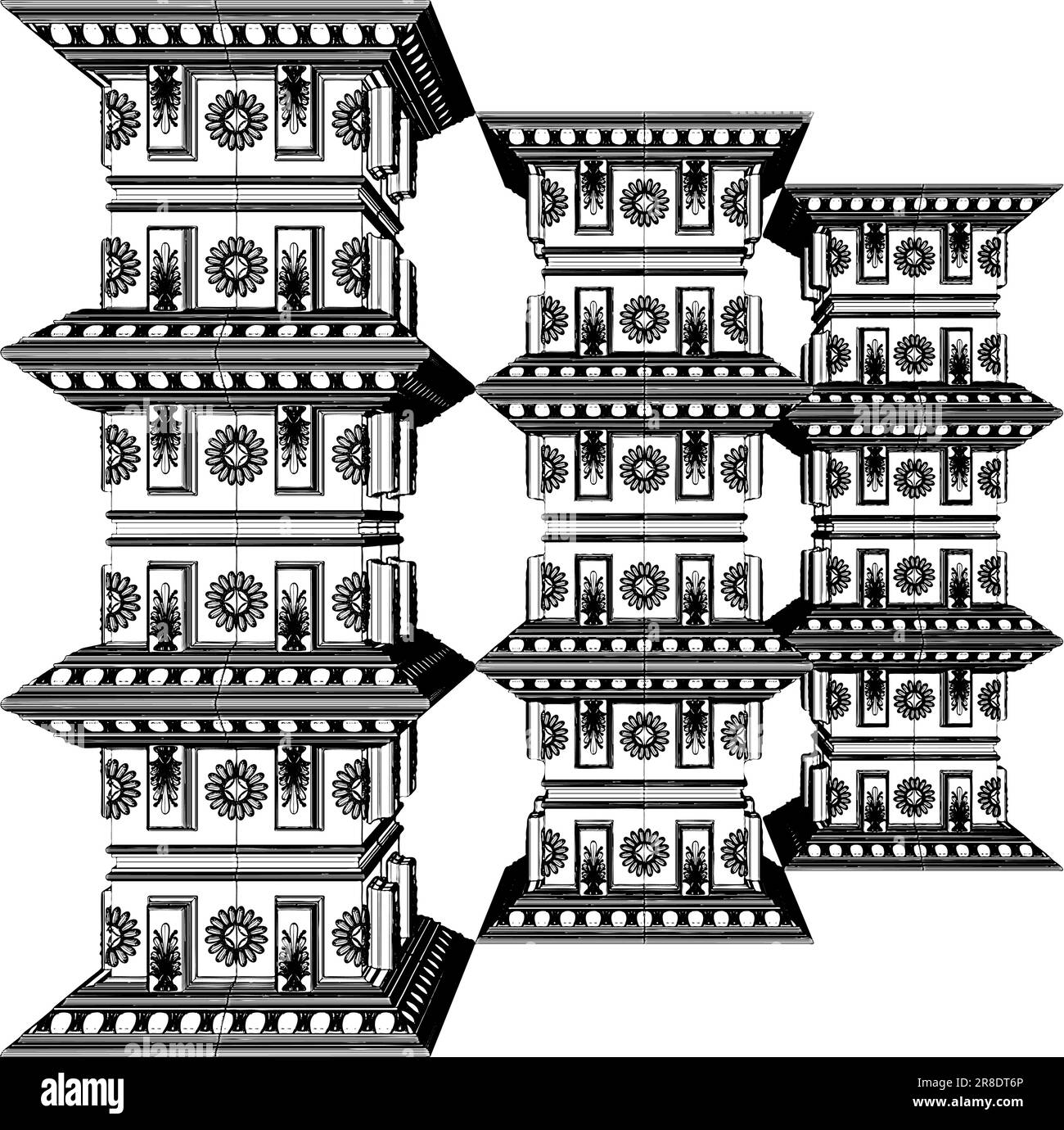 Antique Pillar Vector. Illustration Isolated On White Background ...