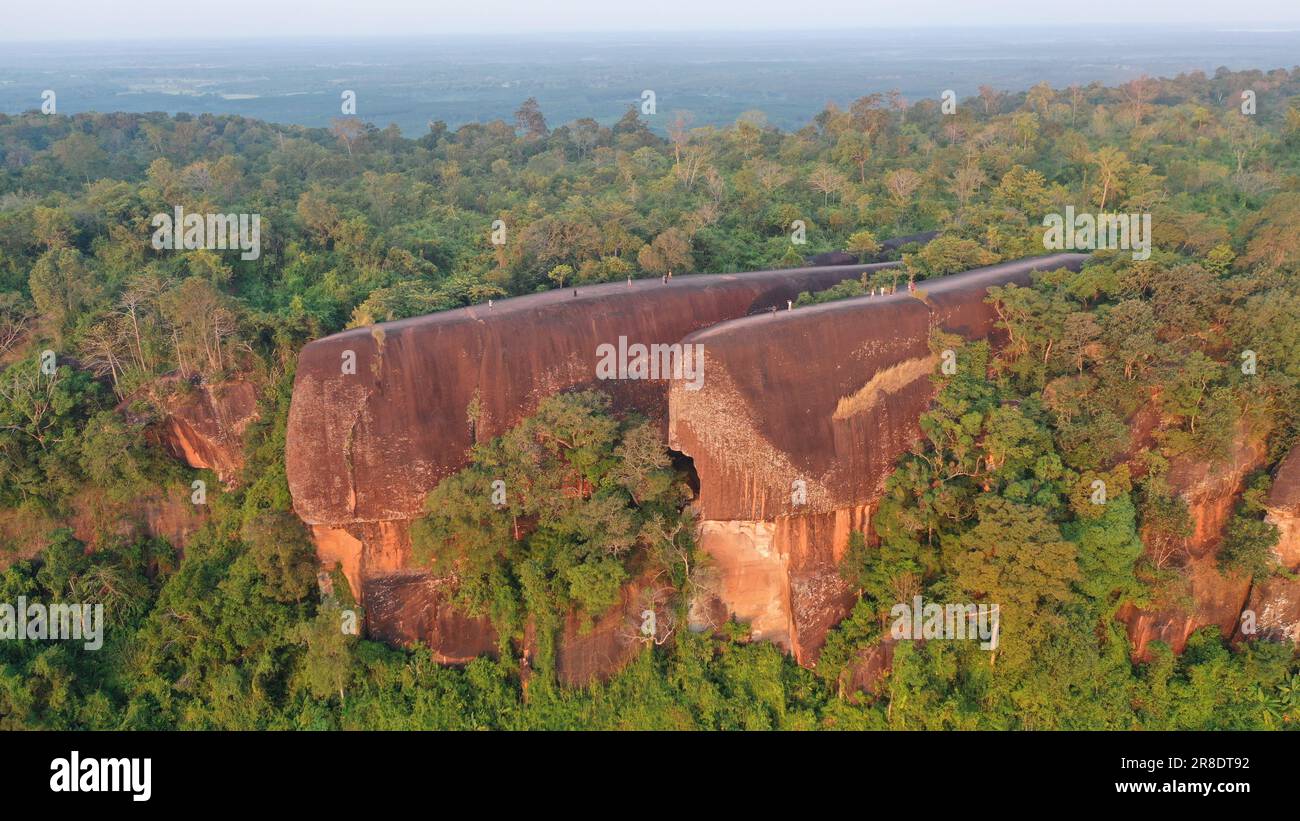 Beautiful aerial view of Hin Sam Wan, Three Whale Rock in Northeast Thailand Stock Photo - Alamy