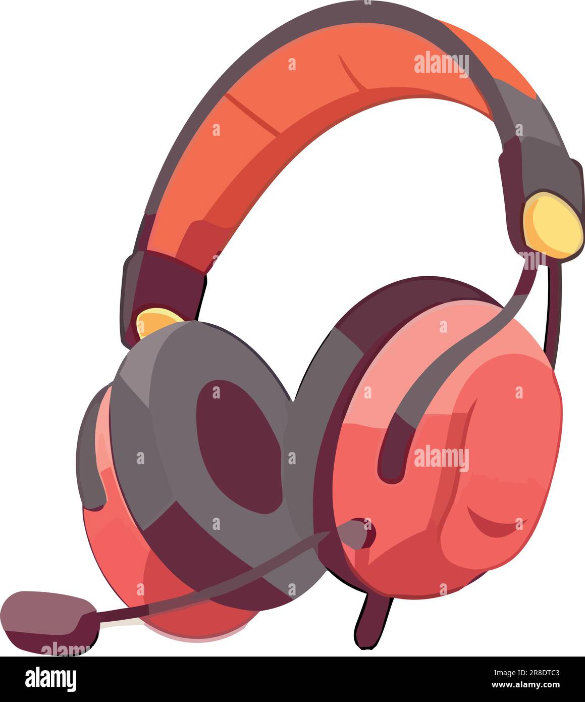 Over ear headphones red Stock Vector Images - Alamy