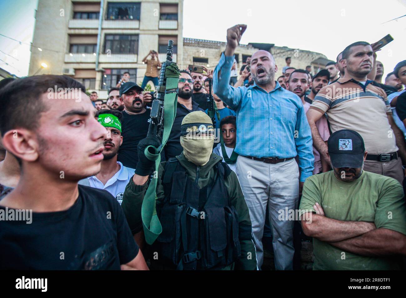 Tubas, Palestine. 20th June, 2023. A masked gunman takes part during ...