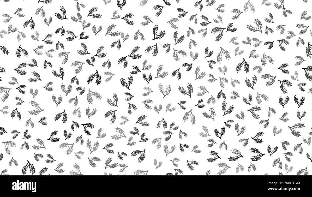 Texture seamless pattern of black plant branches with leaves and stems ...