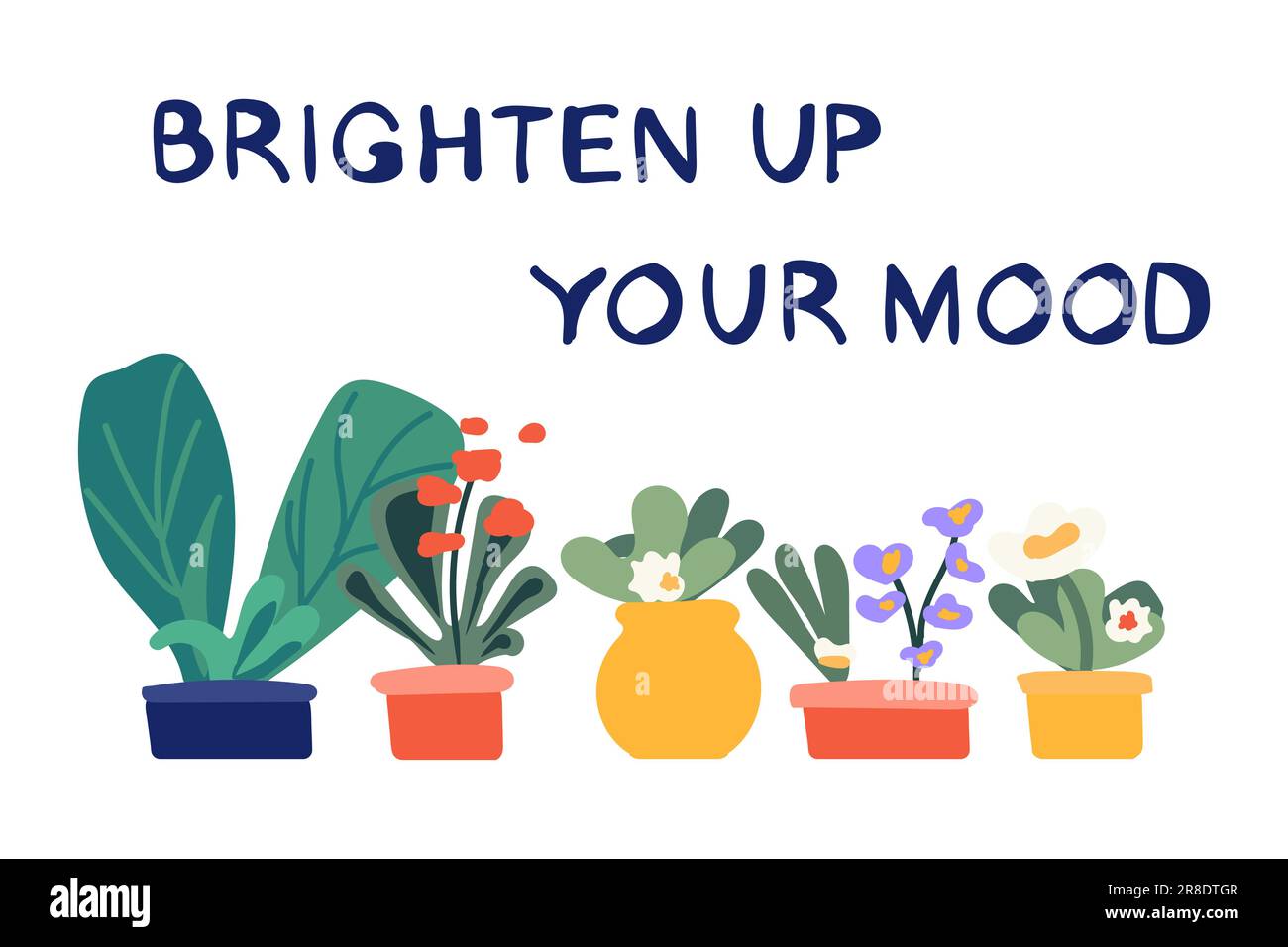 Brighten up your mood - hand drawn lettering in unique style with ...