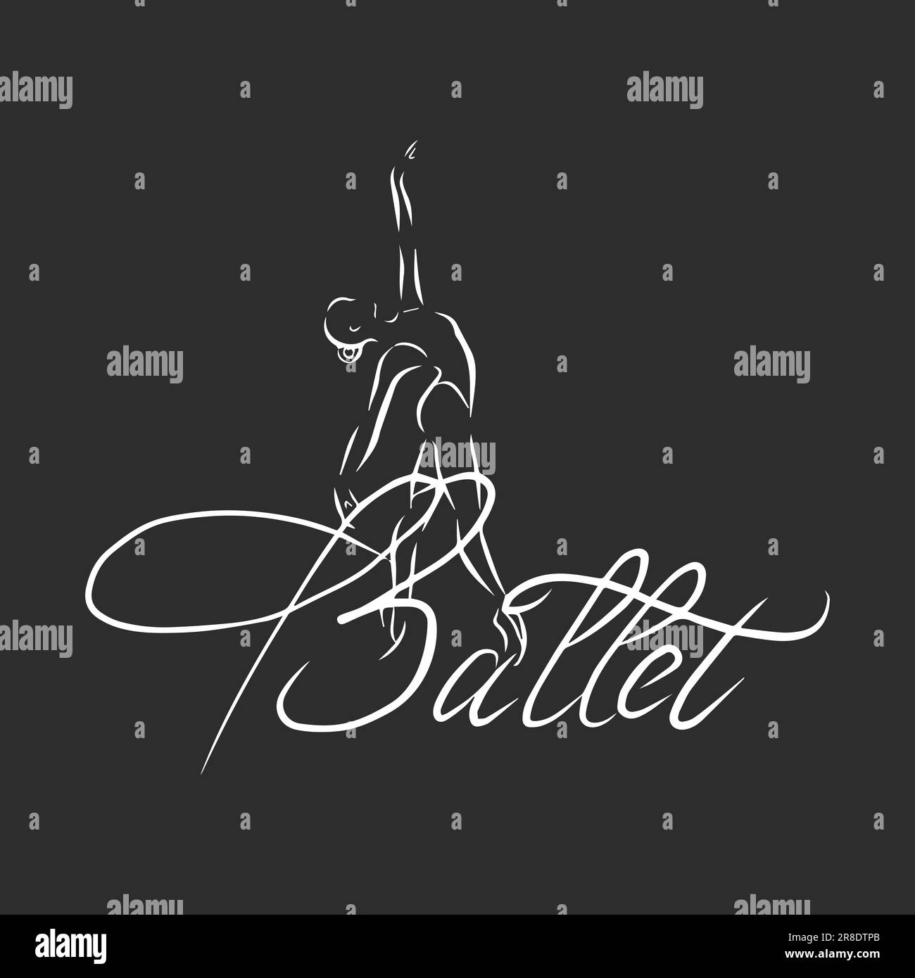 Vector illustration ballerina icon in dance. Design poster ballet ...