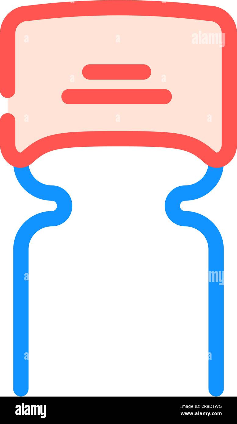 ceramic capacitor electronic component color icon vector illustration ...
