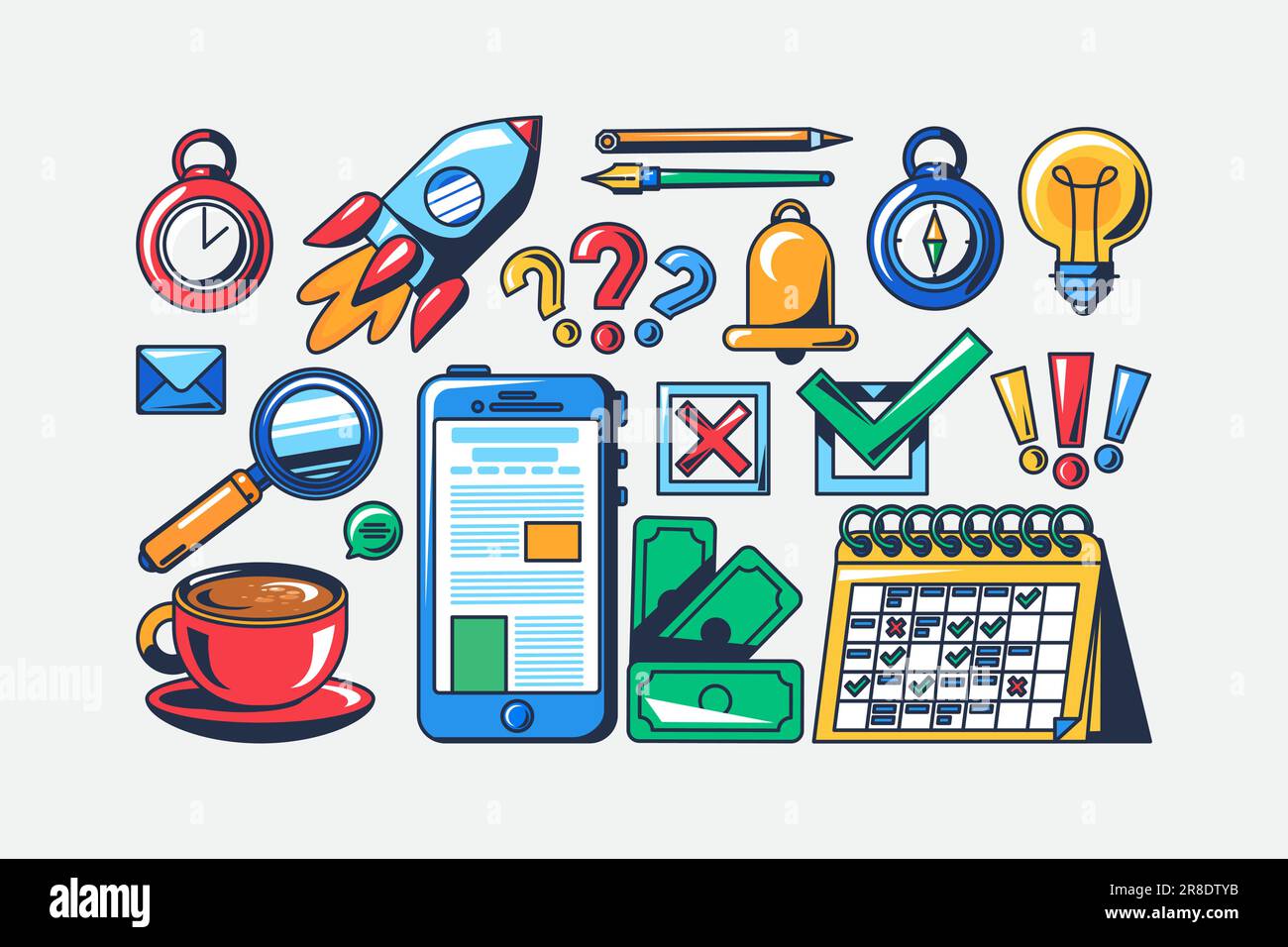 Light bulb exclamation mark icon hi-res stock photography and images ...