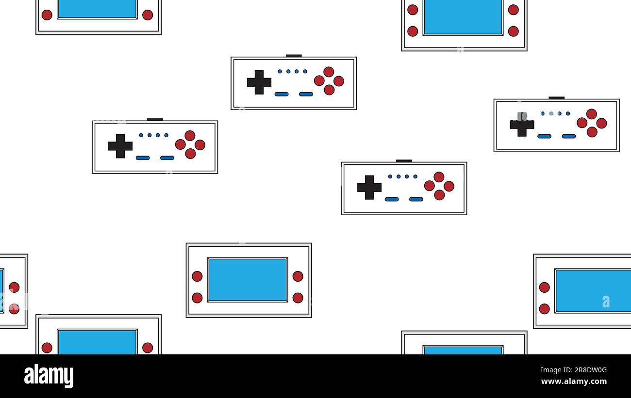 Seamless pattern endless with portable game consoles and joysticks ...