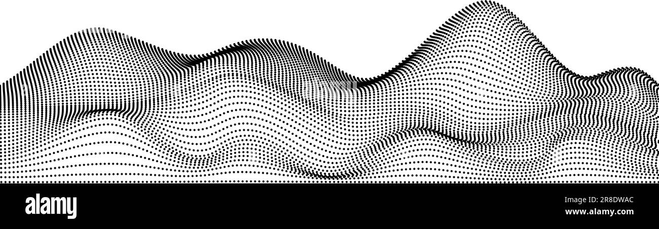 Wavy dotted stripes background. Curve dashed lines pattern. Abstract ...