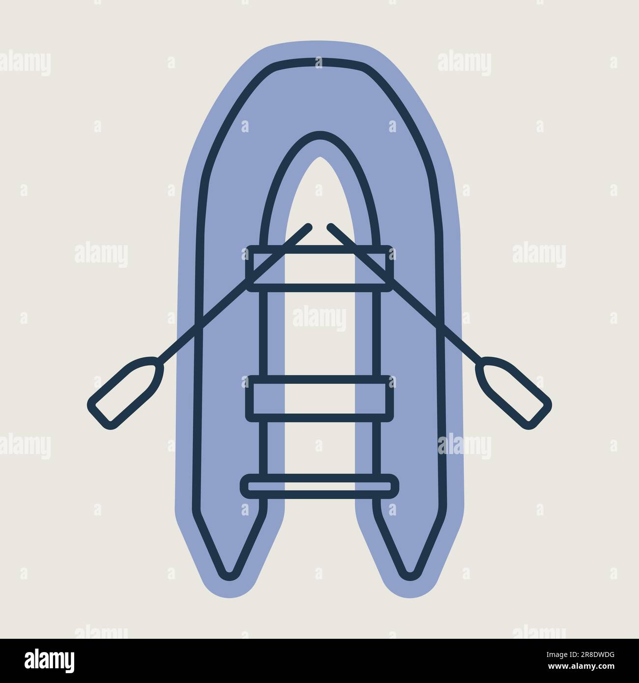 Inflatable rubber boat vector isolated icon. Graph symbol for travel ...
