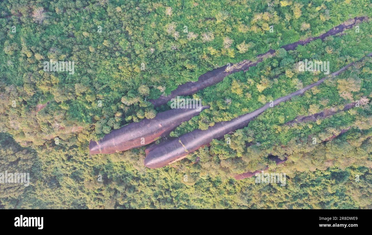 Beautiful aerial view of Hin Sam Wan, Three Whale Rock in Northeast ...