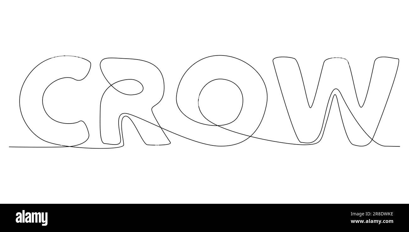 One continuous line of Crow word. Thin Line Illustration vector concept ... One continuous line of Crow word. Thin Line Illustration vector concept ...