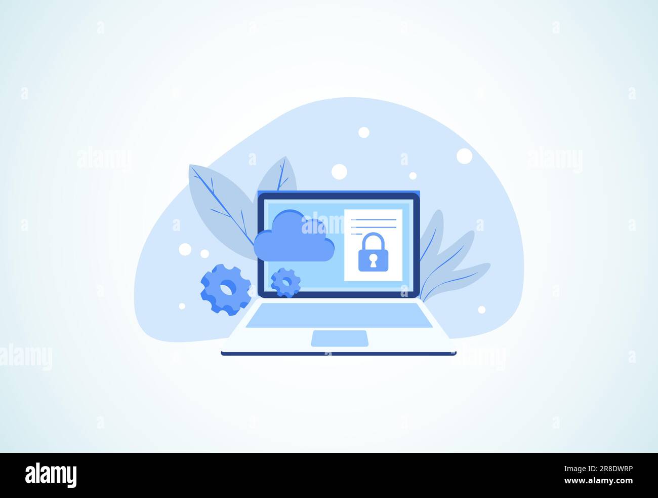 Cloud computing security design concept. Online security and data ...