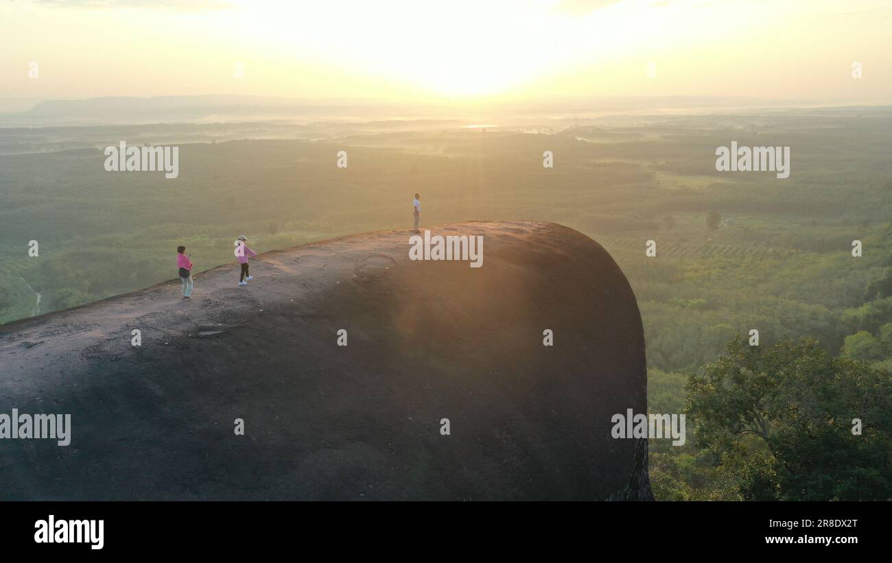 Beautiful aerial view of Hin Sam Wan, Three Whale Rock in Northeast ...