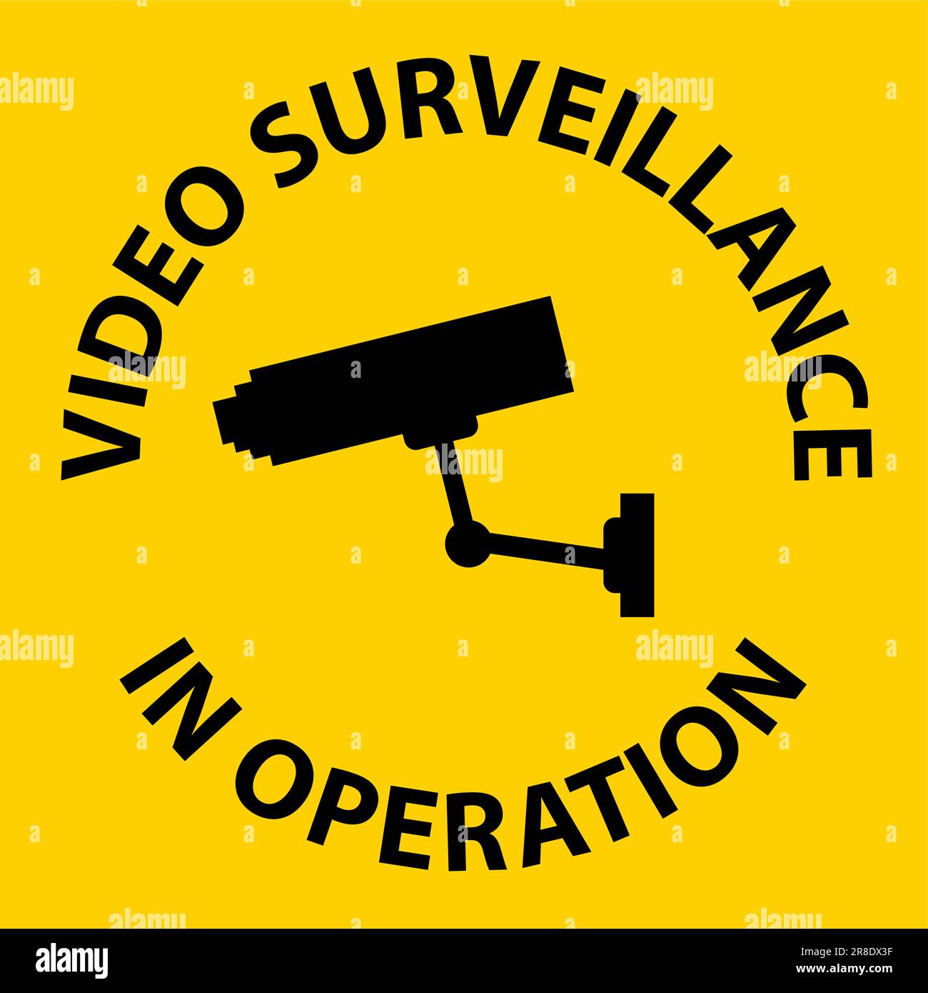 Notice Video Surveillance In Operation Sign White Background Stock ...