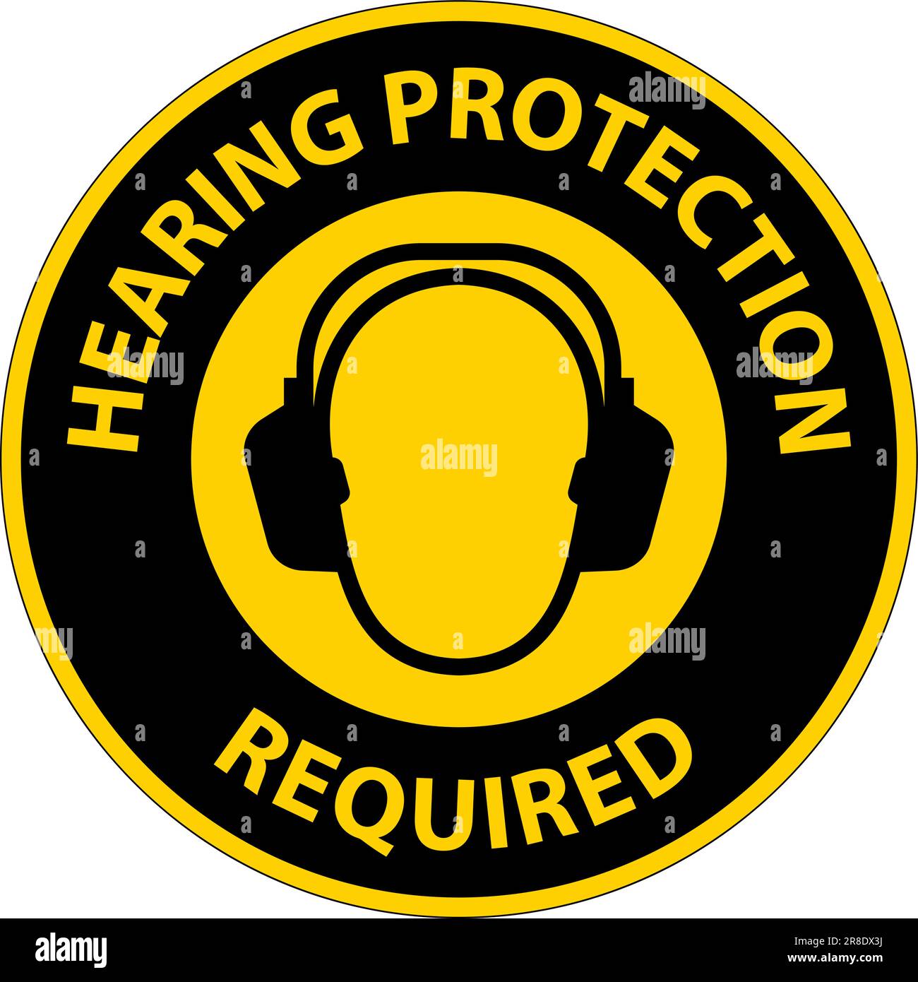 Notice Hearing Protection Required Sign On White Background Stock ...