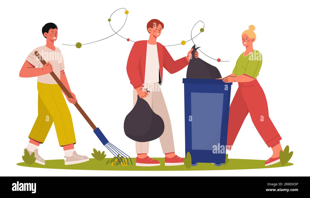 Cleaning of the territory Stock Vector Images - Alamy