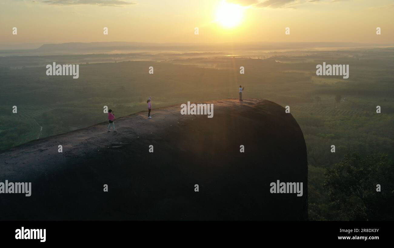 Beautiful aerial view of Hin Sam Wan, Three Whale Rock in Northeast ...