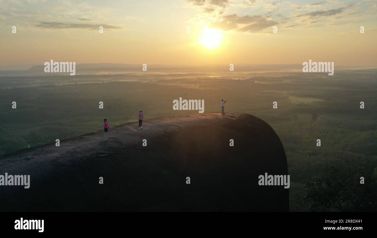 Beautiful aerial view of Hin Sam Wan, Three Whale Rock in Northeast ...