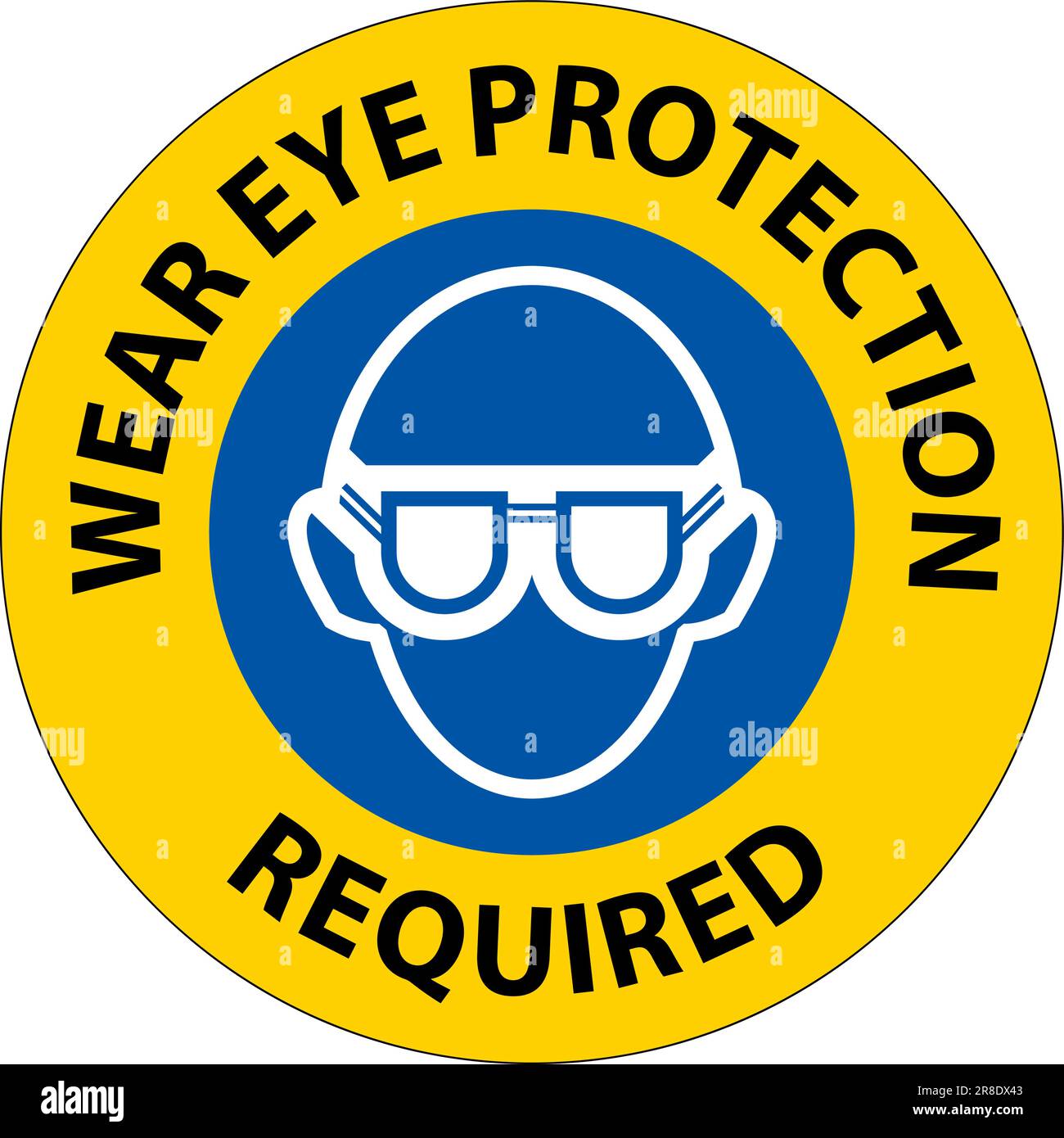 Notice Wear Eye Protection On White Background Stock Vector Image & Art ...