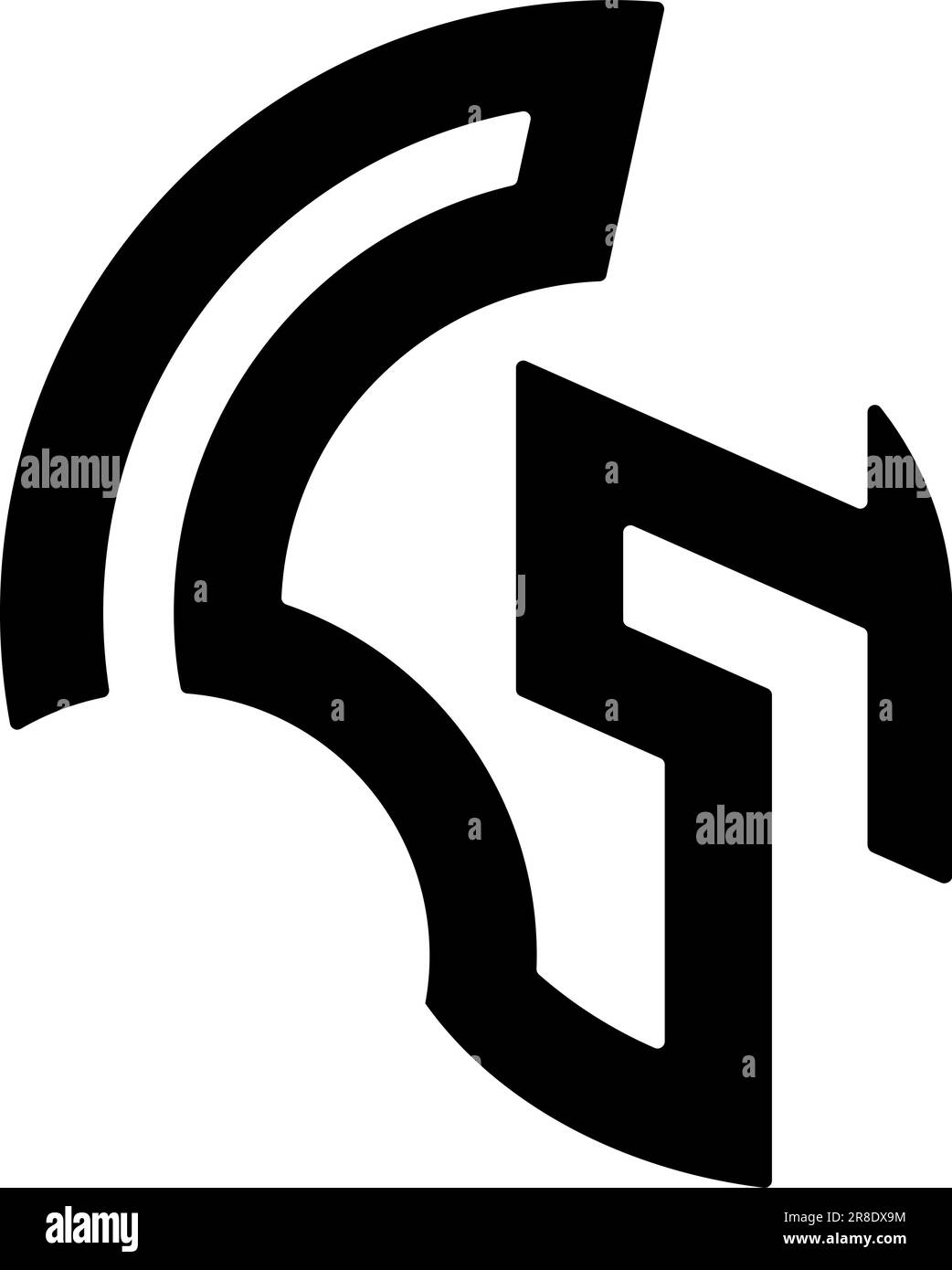Simple Abstract Line Design of Spartan Fighter Helmet Stock Vector ...