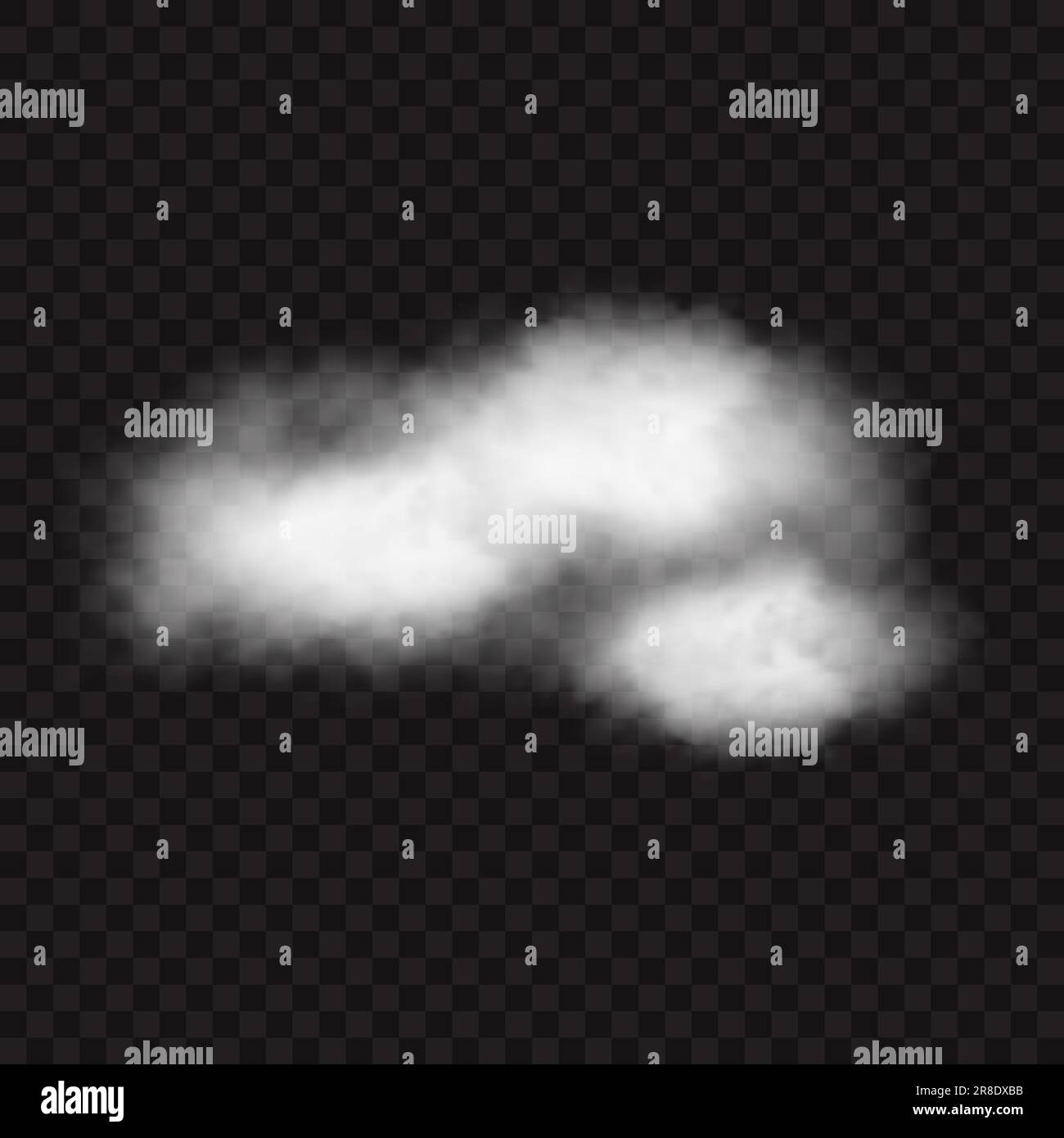 White realistic puff cloud on transparent background Stock Vector Image ...