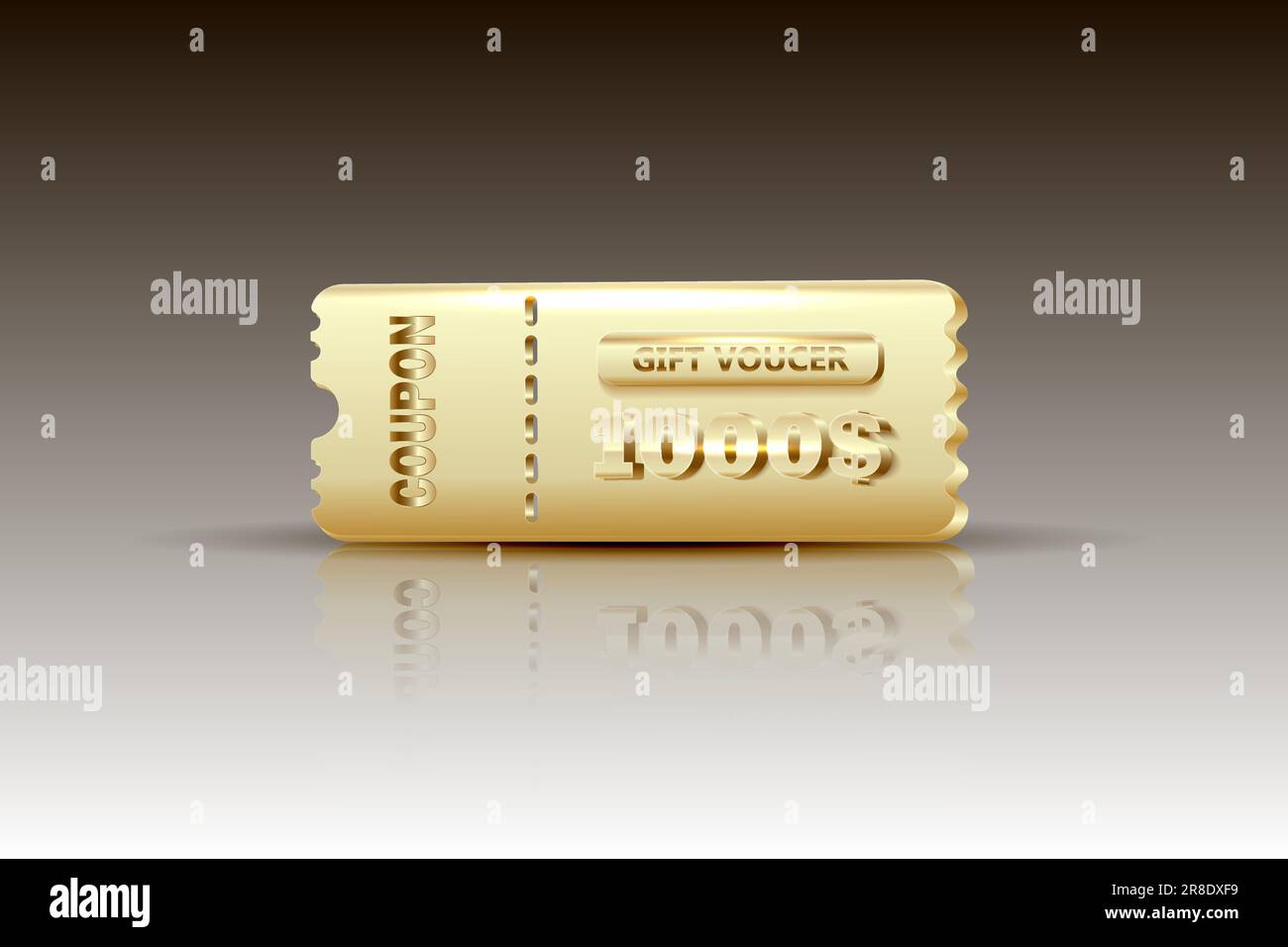 Gold coupon special voucher 1000 dollar, Check banner special offer ...