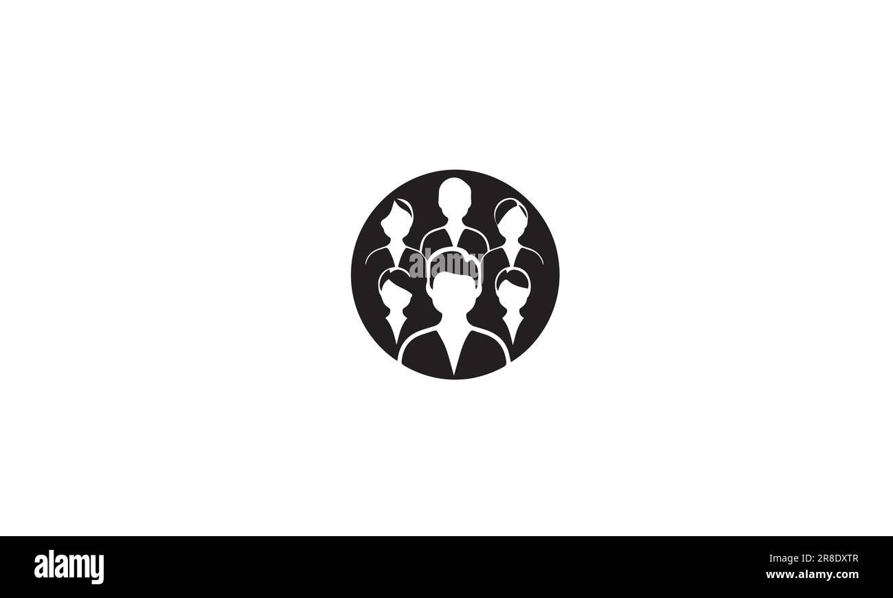 Cooperation logo and Diversity logo design black simple flat icon on ...