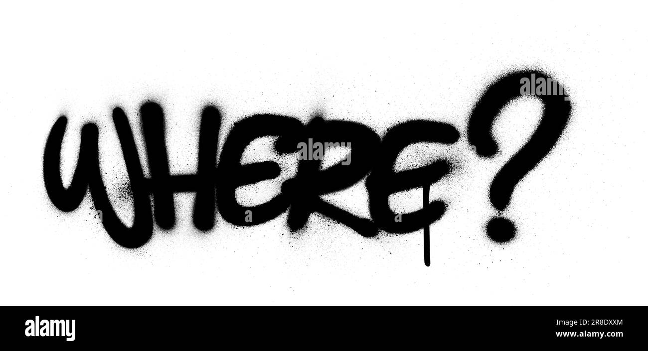 graffiti where word with question mark in black over white Stock Vector ...