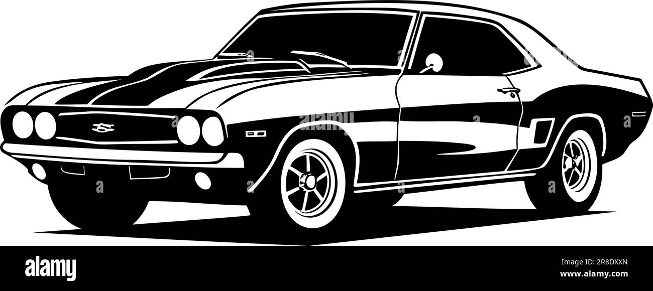 muscle-car icon in black over white Stock Vector Image & Art - Alamy